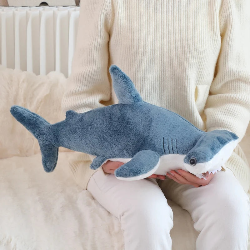 Soft and Cuddly Gray Blue Shark Plush Toy – Marvella Baby Shop